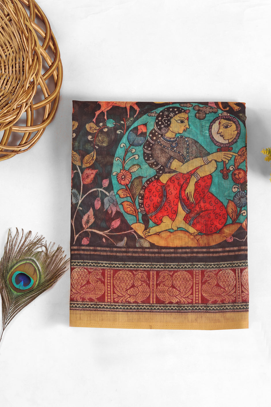 Phool Titli Linen Saree